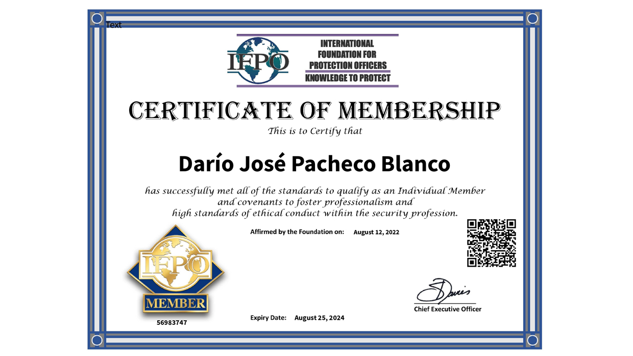 International CPO IFPO Certifications - icsecurity.com.ve